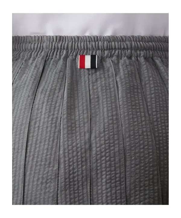 Thom Browne Drawstring Pleated Mini Skirt - Light Gray