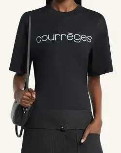 COURREGES Courrèges Waisted Printed T-shirt - Black