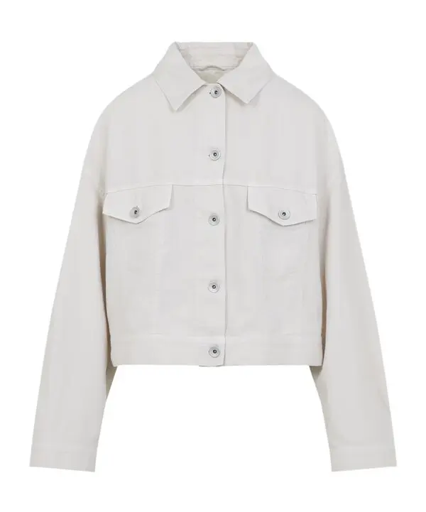 Brunello Cucinelli Cropped Long-sleeved Jacket - Chalk