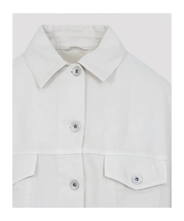 Brunello Cucinelli Cropped Long-sleeved Jacket - Chalk