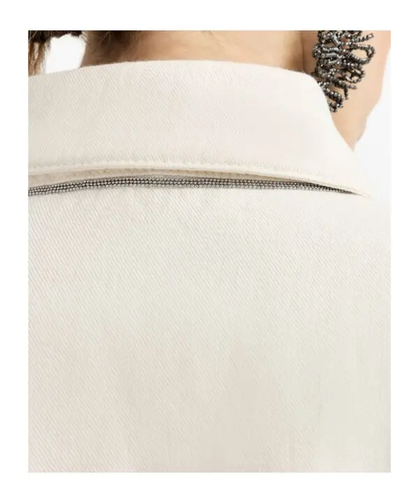 Brunello Cucinelli Cropped Long-sleeved Jacket - Chalk