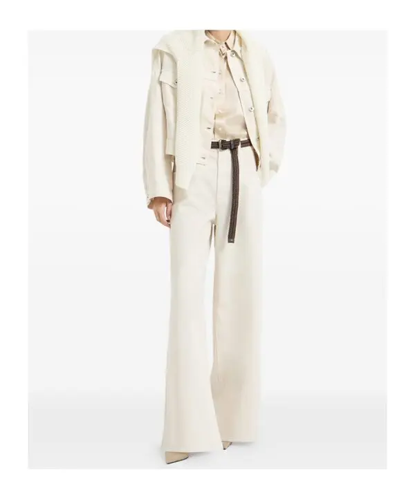 Brunello Cucinelli Cropped Long-sleeved Jacket - Chalk