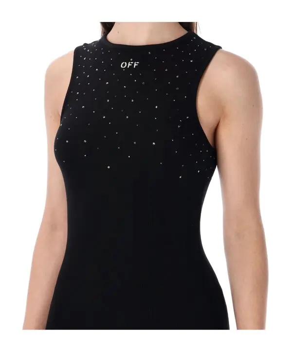 Off-White Logo Detailed Sleeveless Mini Dress