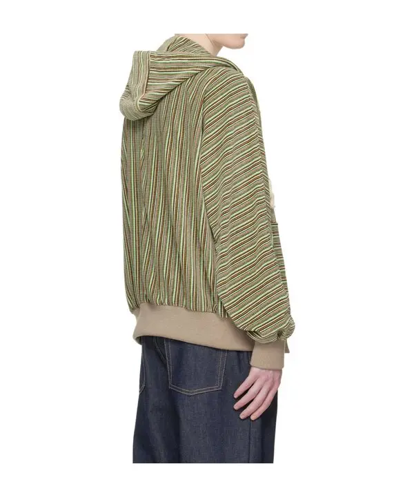 EDWARD CUMING Striped Drawstring Hoodie