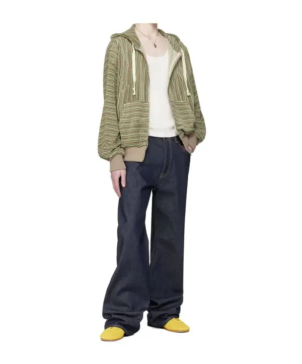 EDWARD CUMING Striped Drawstring Hoodie