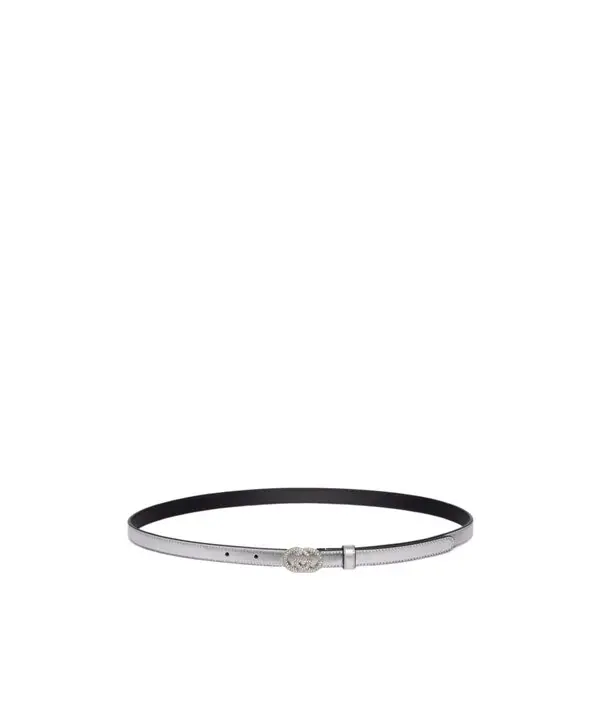 Gucci Embellished Gg Buckle Belt - Black