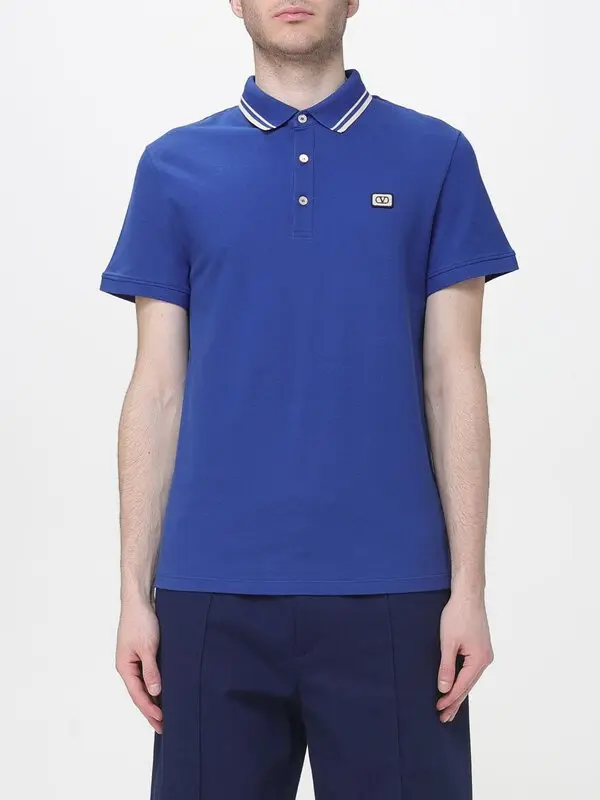 Valentino Garavani Logo Trim Collar Polo Shirt
