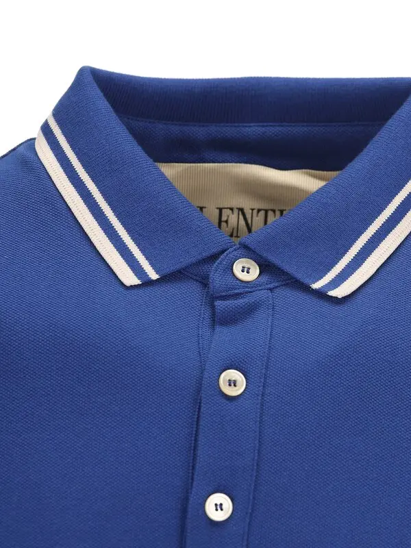 Valentino Garavani Logo Trim Collar Polo Shirt