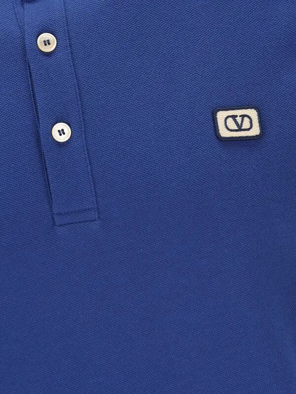 Valentino Garavani Logo Trim Collar Polo Shirt