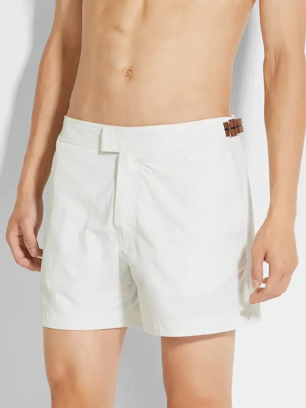 Zegna Branded Logo Swimming Shorts - White