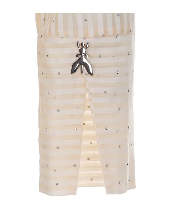 Patrizia Pepe Striped Embellished Fluid Shirt - White