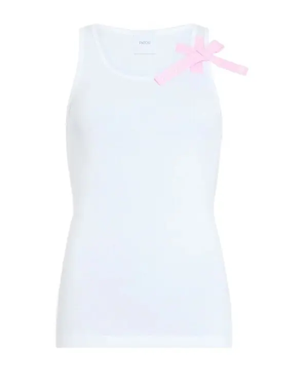 PATOU Logo Bow Tank Top - White