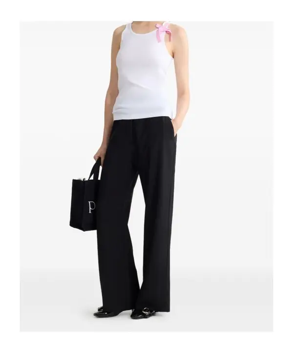 PATOU Logo Bow Tank Top - White