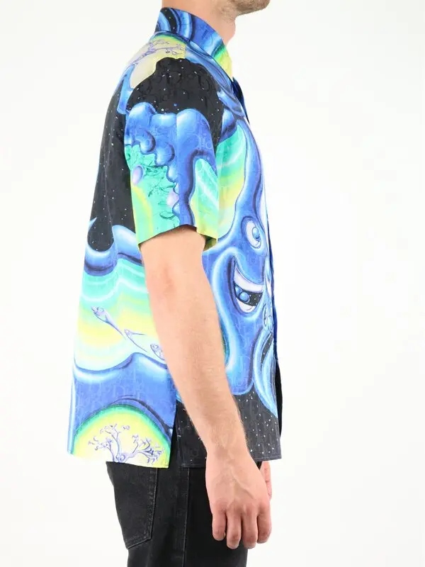 Dior X Kenny Scharf Graphic Printed Short Sleeve Shirt - Blue