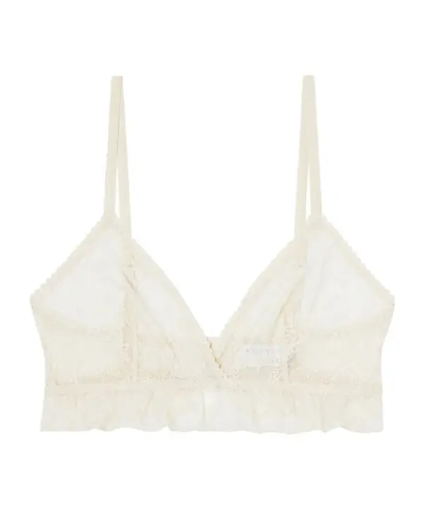 ERES Ruffled Floral-print Bra - Cream