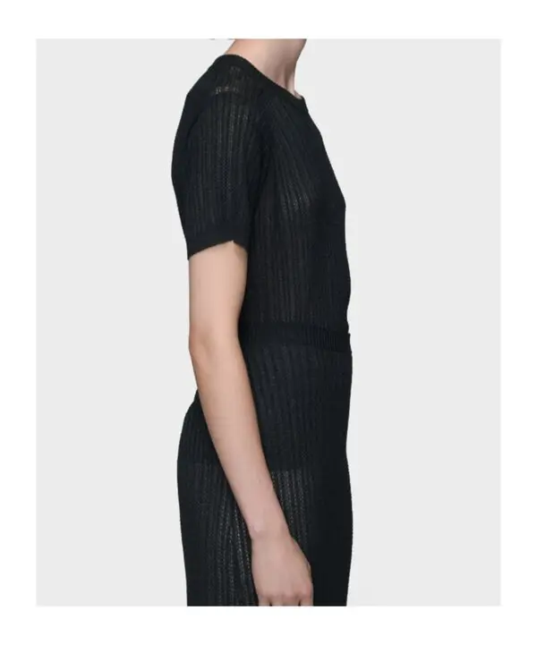 MAISON MARGIELA Ribbed Crew Neck Short Sleeve Top