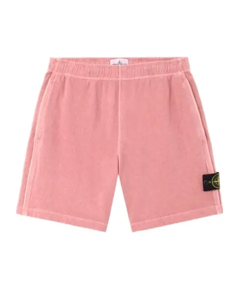 Stone Island Logo Patch Old Effect Shorts - Oleander