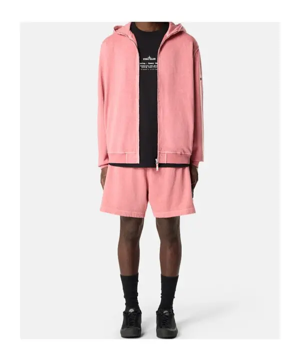 Stone Island Logo Patch Old Effect Shorts - Oleander