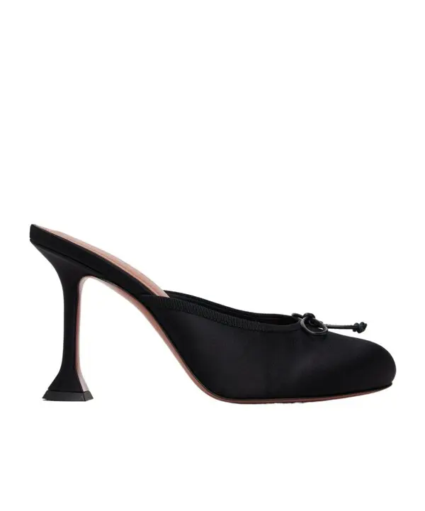 Amina Muaddi Lila Bow-tie High-heeled Mules - Black