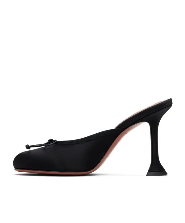 Amina Muaddi Lila Bow-tie High-heeled Mules - Black