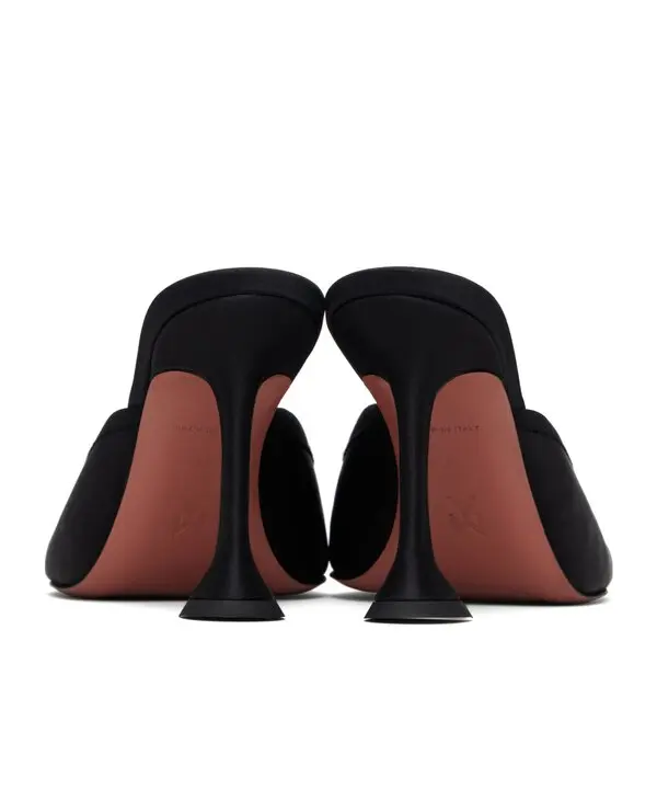 Amina Muaddi Lila Bow-tie High-heeled Mules - Black