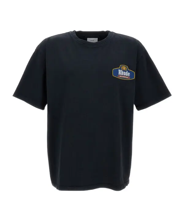 Rhude Logo Printed Crewneck T-shirt - Black