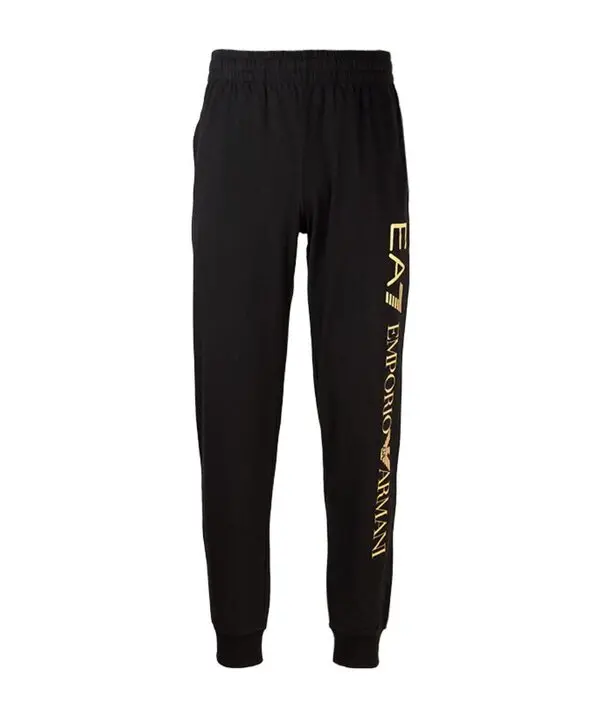 EA7 Logo Pattern Sweatpants - Black