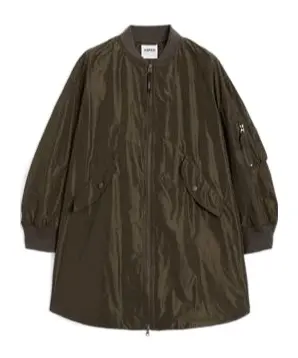 Aspesi Long Sleeve Zip-up Coat - Black