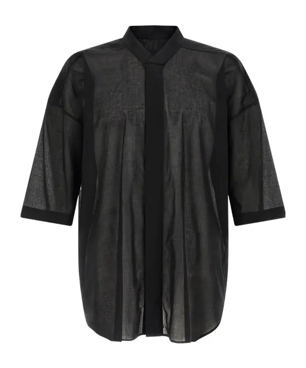Rick Owens Jumbo Faun Sheer Oversized Shirt - Black