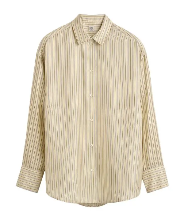 TOTEME Oversized Striped Shirt - White