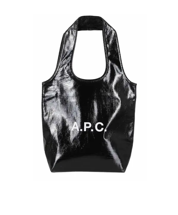 A.p.c. Ninon Logo Printed Tote Bag - Black