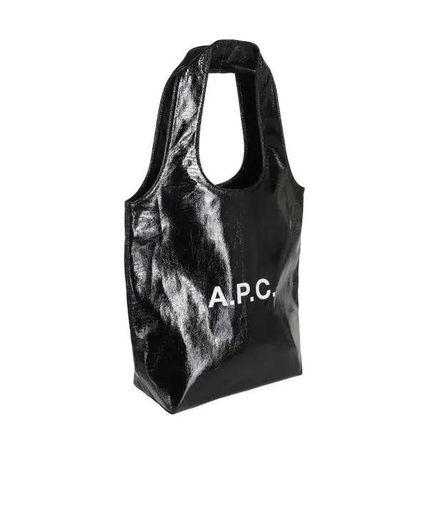 A.p.c. Ninon Logo Printed Tote Bag - Black
