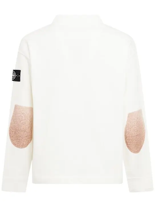 Stone Island High Neck Fleece Sweatshirt With Logo Patch