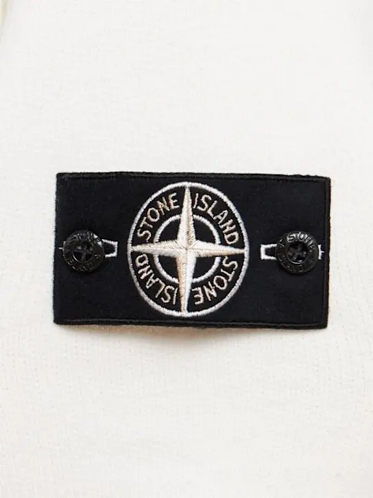 Stone Island High Neck Fleece Sweatshirt With Logo Patch