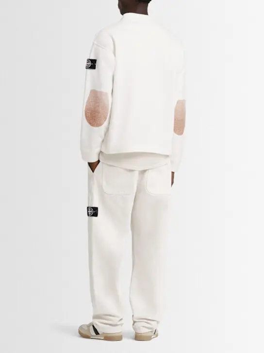 Stone Island High Neck Fleece Sweatshirt With Logo Patch