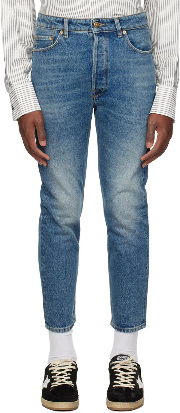 GOLDEN GOOSE Washed Effect Straight Leg Jeans