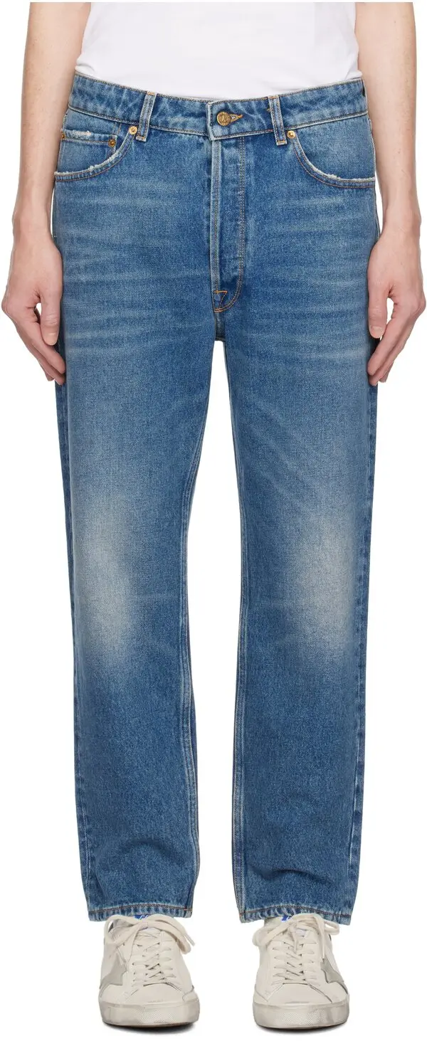 GOLDEN GOOSE Washed Effect Straight Leg Jeans