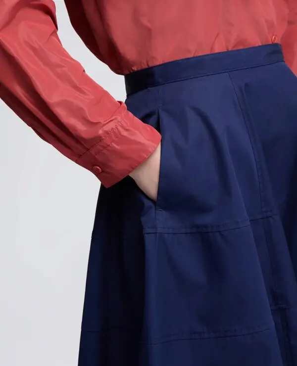 Aspesi Tiered Midi Skirt With Side Pockets
