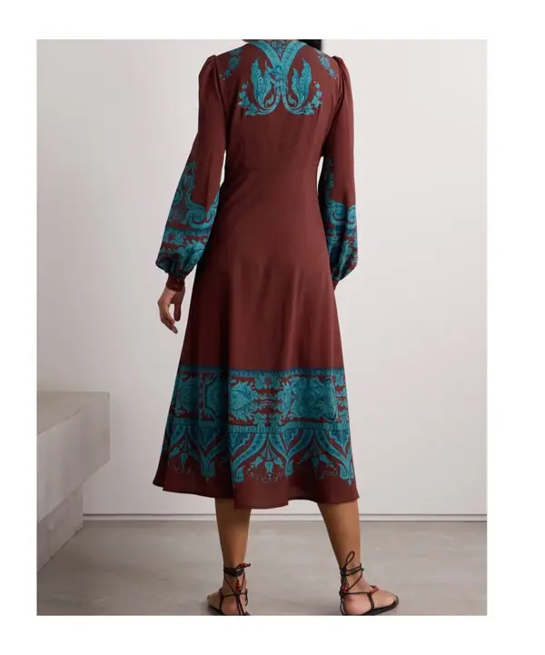 Etro Printed Crepe Midi Dress