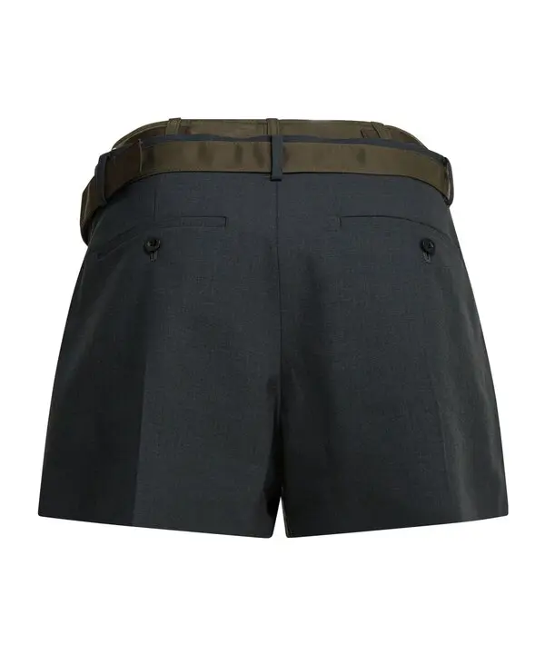 Sacai Buckled Belted Shorts - Grey