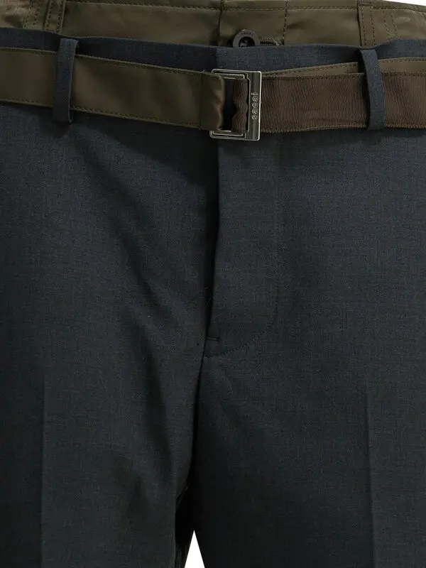 Sacai Buckled Belted Shorts - Grey