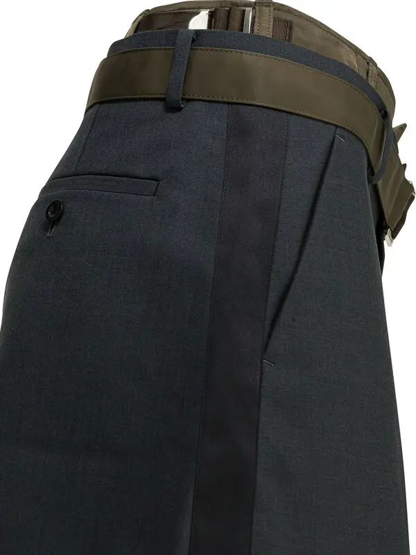 Sacai Buckled Belted Shorts - Grey