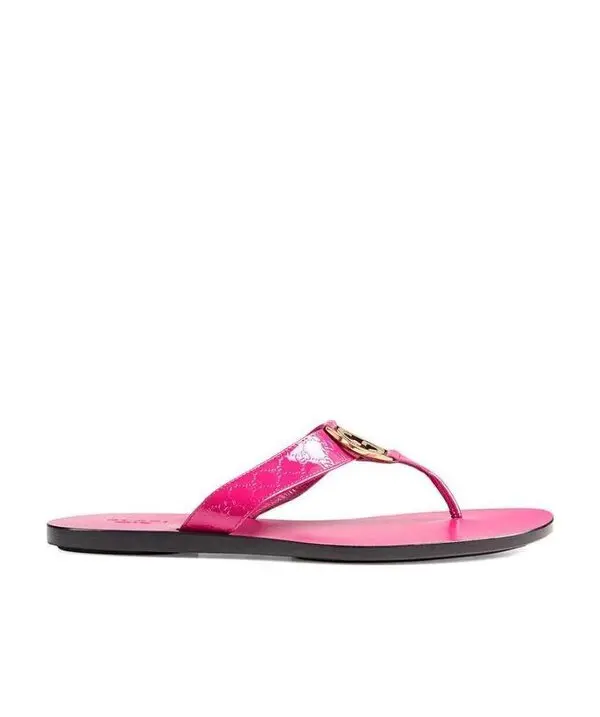Gucci Double G Embossed Flat Sandals