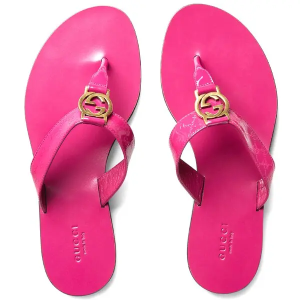 Gucci Double G Embossed Flat Sandals