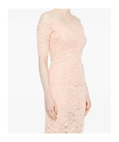 Rabanne Off-shoulder Sequined Lace Top - Nude