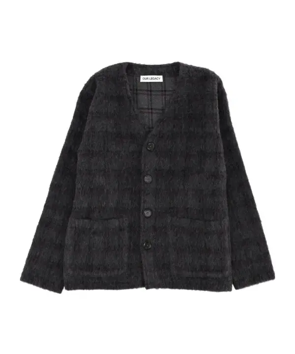 Our Legacy Checked Buttoned Cardigan - Black