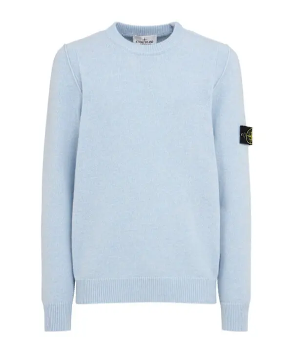 Stone Island Wool Blend Crewneck Sweater - Blue