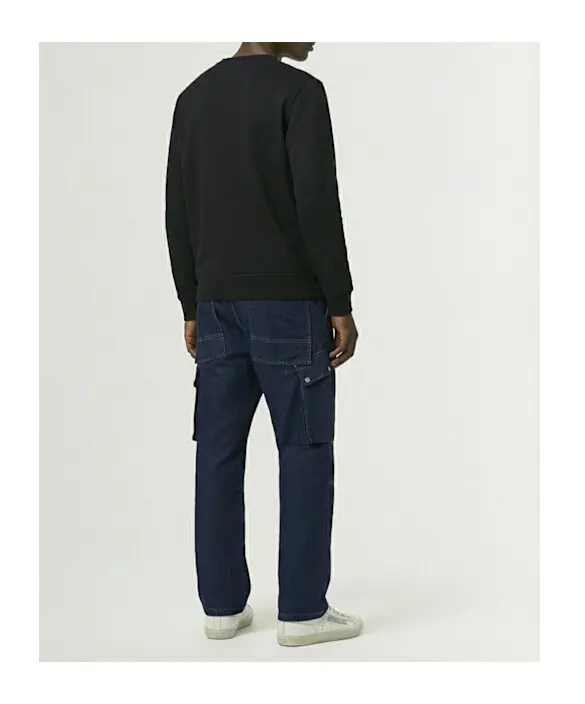 Stone Island Cotton Sweatshirt With Sleeve Logo Patch - Black