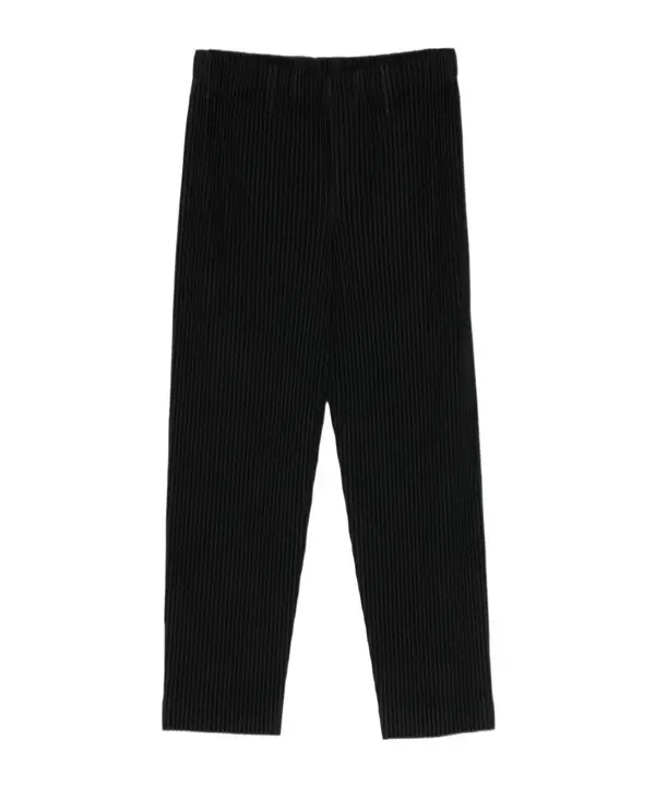 Issey Miyake Homme Plissé Pleated Straight Leg Trousers - Black