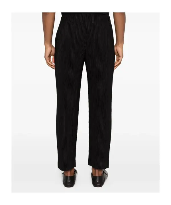 Issey Miyake Homme Plissé Pleated Straight Leg Trousers - Black